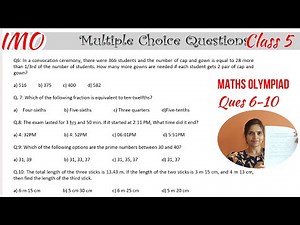 Maths Olympiad Model Test Series Ques no 6-10 | IMO Math Olympiad Practice Questions | Math Olympiad