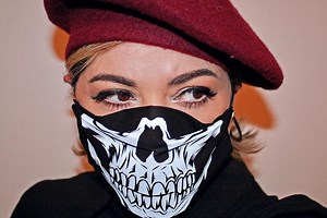 REFLECTIVE REAPER SKULL White on Black Cotton Washable Face Mask - Etsy