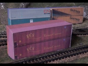 Build Your Own Free Printable 45ft Hi Cube Stack 4 in 1 Shipping Containers (N Scale model)