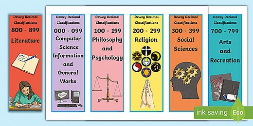 Dewey Decimal Bookmarks