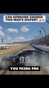 Somebody Change This Dude’s Diaper 😂 (NASCAR Meltdown) Crashed a guy and he cried so hard he threatened to pull up to my house 💀 Like bro… someone get him a diaper change before nap time #NascarGaming #FunnyReels #WhoMe #GamerTroll #CryingInGame | Weregonnalose