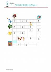 Mots croisés des images