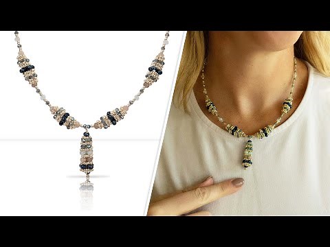 Gem Woven Beaded Bead Necklace - DIY Jewelry Making Tutorial by PotomacBeads