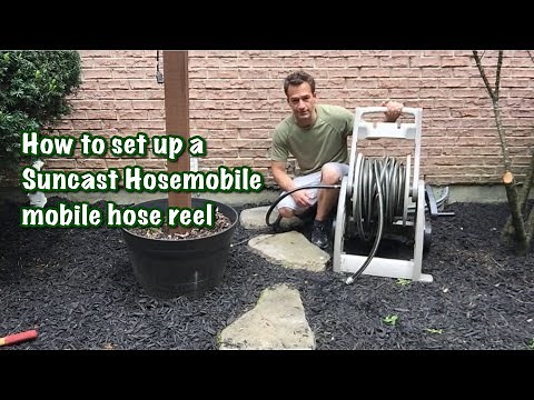 Dad Sets Up A Suncast Hosemobile Mobile Hose Reel