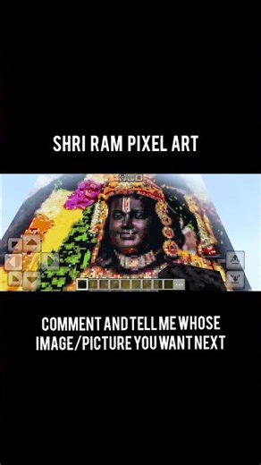 Shri Ram pixel art in Minecraft #minecraft #ytshorts #trending #ram #piano