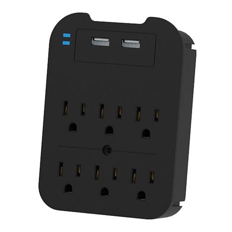 LAX Gadgets 2-pack Surge Protectors with 6 Outlets and 2 USB Ports | HSN