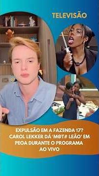 Expulsion from A Fazenda 17? Carol Lekker gives a 'lion's kick' to a fellow contestant during liv...