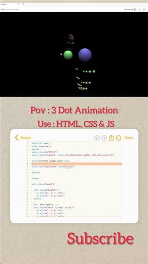 Mind-Blowing 3D CSS Animation You Must See {Comment "3dot" for source code } #cssanimation #htmlcss