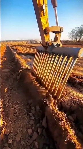 The process of loosening the soil with an excavator rake