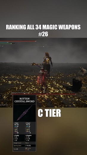 Ranking 26 Magic Weapons in Elden Ring: Rotten Crystal Sword