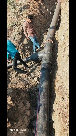 DI pipe to HDPE pipe connection using flange socket, reducer, stub end, ms flange.