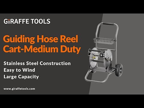 Giraffetools Garden Self-Guiding Hose Reel Cart-Medium Duty