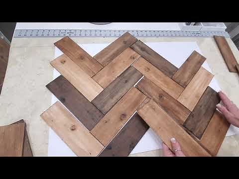 Herringbone pattern all foam core faux wood walling hanging Part 1