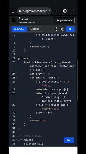 C++ Program to Count Matching Subsequences | LeetCode hard Solution Explained