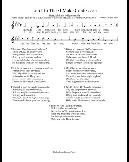 Lord, to Thee I Make Confession (short)