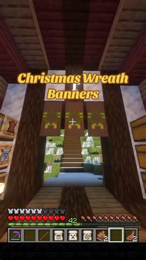 Minecraft Christmas Wreath Banner tutorial