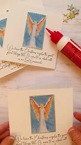 Watercolor Angel Christmas Cards: Linen Texture, Silver Edged - Etsy UK