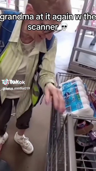 scan gun granny still about that life #fyp #edit #funny #viral #walmart