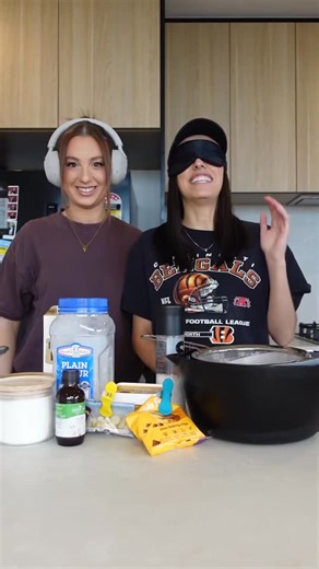 Who knew we would be so good at baking cookies BLINDFOLDED 😂 #cookies #funny #blindfolded #challenge #girlfriend | Taz and Alessia