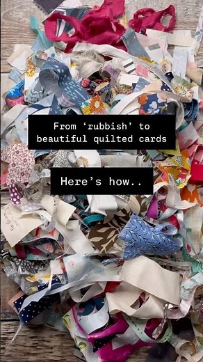 How to turn fabric waste into cute quilted greeting cards 🎁 - save for reference & inspiration