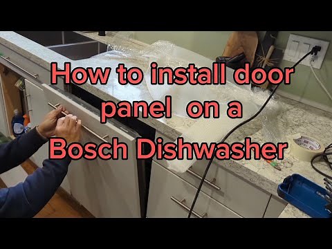 How to install a door panel on a Bosch dishwasher
