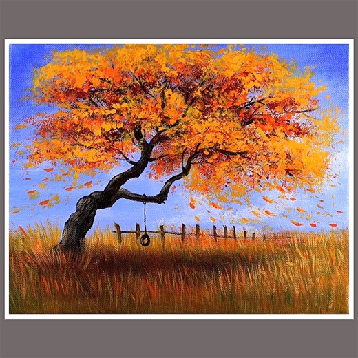 175K views · 4.1K reactions | Tree Landscape Acrylic Painting Color used : Ultramarine blue, White, Sap green, Yellow ochre, Burnt sienna, Red, Black, Scarlet red, Orange, Medium yellow IG : @eldrawingarts #art #artist #artwork #acrylic #painting #eldrawingarts #acrylicpainting #landscapepainting | El Drawing Arts | Facebook