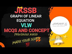 ||GRAPH OF LINEAR EQUATION MATH MCQ SERIES || VIW AND OTHER|| ALL JKSSB Exams ||MOST IMPORTANT