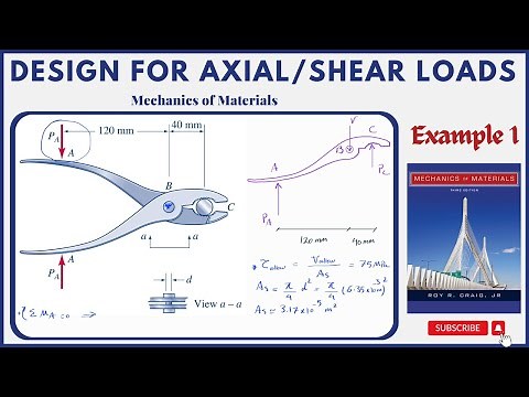 Design for Axial Loads and Direct Shear Example 1 - Mechanics of Materials