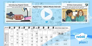PlanIt Maths Year 3 Measurement Lesson Pack 14: Digital Time – Fifteen-Minute Intervals
