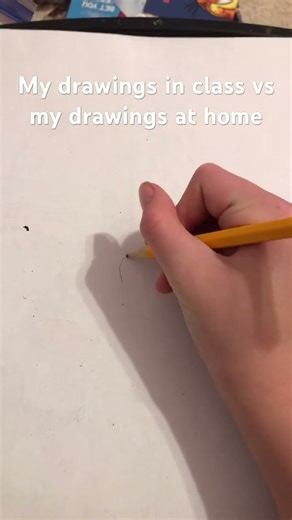 My drawing in class vs my drawings at home