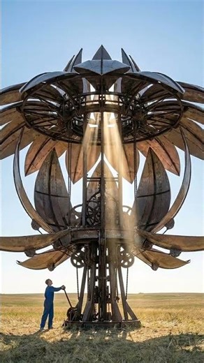 Giant Mechanical Lotus Opens Into a Metal Temple | Engineering Transformation