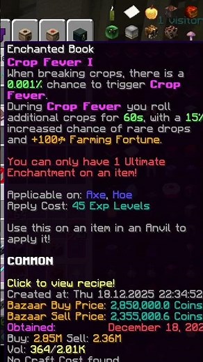 This new enchantment is broken... #hypixelskyblock #greenhouse