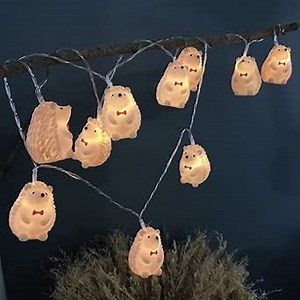 Hedgehog String Lights 5.4ft 10 LED Pets Fairy Llights Battery Operated Animal Night Lights for Children Bedroom Home Holiday Decortion (Hedgehog, 1.65m/10LED)