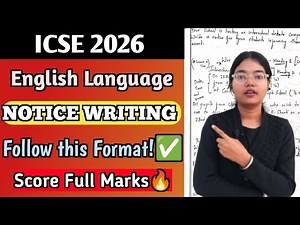 ICSE 2026 English Language | Notice Writing Official FORMAT for Class 10 | Board Exam🔥