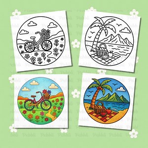 Simple Art Coloring Pages: Bold Designs for Adults & Kids (PDF Download 8.5x8.5in - Etsy UK