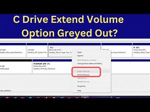 How To Fix C Drive Extend Volume Option Greyed Out|Fix Can't Extend the C drive in windows 10,11,8,7