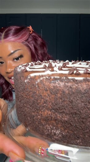 Food Lion’s Double Chocolate cake review! Thank you to whoever recommended it. I definitely recommend warming it up & pairing it with some NON-FREEZER BURNED vanilla bean ice cream. 😅 #foodlion #doublechocolate #doublechocolatecake #food #desserts