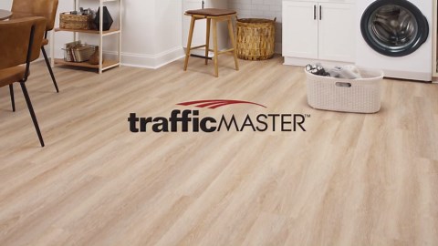 TrafficMaster Folsbury Ridge 6 MIL x 6 in. W x36 in. Brown Waterproof Vinyl Plank Flooring, Click Lock Install (23.95 sq. ft./Case) VTRHDFOLBRI6X36