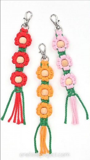 Macrame Flower Keychain 🌸