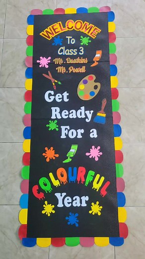 Colorful Classroom Door Backdrop Tutorial