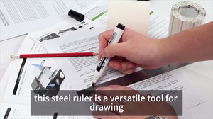 U.S. Solid Stainless Steel Metal Ruler, 12 inches, High Hardness, High Precision.