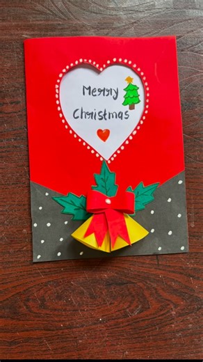 Juhi Art & Craft on Instagram: "Christmas Greeting Card🎄/ How to Make Easy DIY Christmas Card #trending #shorts#christmascardmaking #trendingreelvideo❤️😍👩‍❤️‍👨❤️💯 #reels"