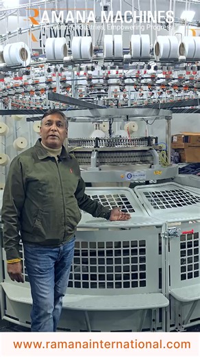 VISIT US AT GMMSA EXPO 2026 – TOMORROW ✨ LIVE DEMO OF CIRCULAR KNITTING MACHINE (TAINFORCE SERIES) 🔹 34” | 28 GG | 96 FEEDERS 🔹 FULL FEEDER LYCRA DOUBLE JERSEY (INTERLOCK) ⚙ KEY FEATURES: * Ball Bearing Machine * Center Stitch Technology * Low Carbon Design * New Double Shaft System 🎯 Experience smooth performance, precision stitching & premium fabric quality — LIVE IN ACTION. 📍 STALL NO. 17 | HALL C 📌 GMMSA EXPO 2026 🚀 DON’T MISS IT — VISIT US TOMORROW! RAMANA MACHINES Innovation That Per