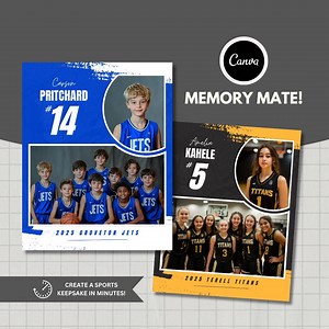 Basketball Memory Mate Canva Template: Team Photo Keepsake (digital) - Etsy