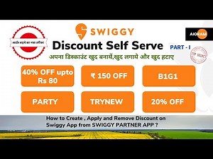 How to Apply Discount on Swiggy through Swiggy Partner App For Restaurant|SSD|Hindi|AIORAM
