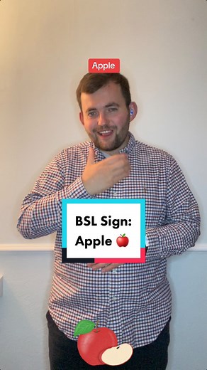 Today’s new Sign in British Sign Language Today’s sign is #Apple ! Join me everyday for new signs in British Sign Language! #deaf #bsl #signlanguage #applefruit #pinklady #jazzapples #grannysmith #🍎 @apple Note: I’m from the South UK so some signs are regional! | The Deaf Chef