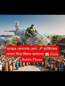 Hulk's bottle plane! ✈️ Airplane made from plastic bottles! 😱 Hulk Bottle Plane #shorts