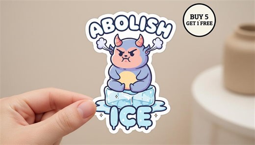 ABOLISH ICE STICKER, Hot Stuff Little Devil Sticker, Political Sticker - Etsy