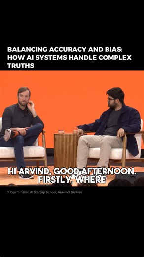 The Startup Tales | Problem-Solution: Balancing accuracy, bias, and trust in AI-generated content. Aravind Srinivas discusses the complexities of handling... | Instagram