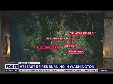 At least 5 fires burning in Eastern Washington | FOX 13 Seattle